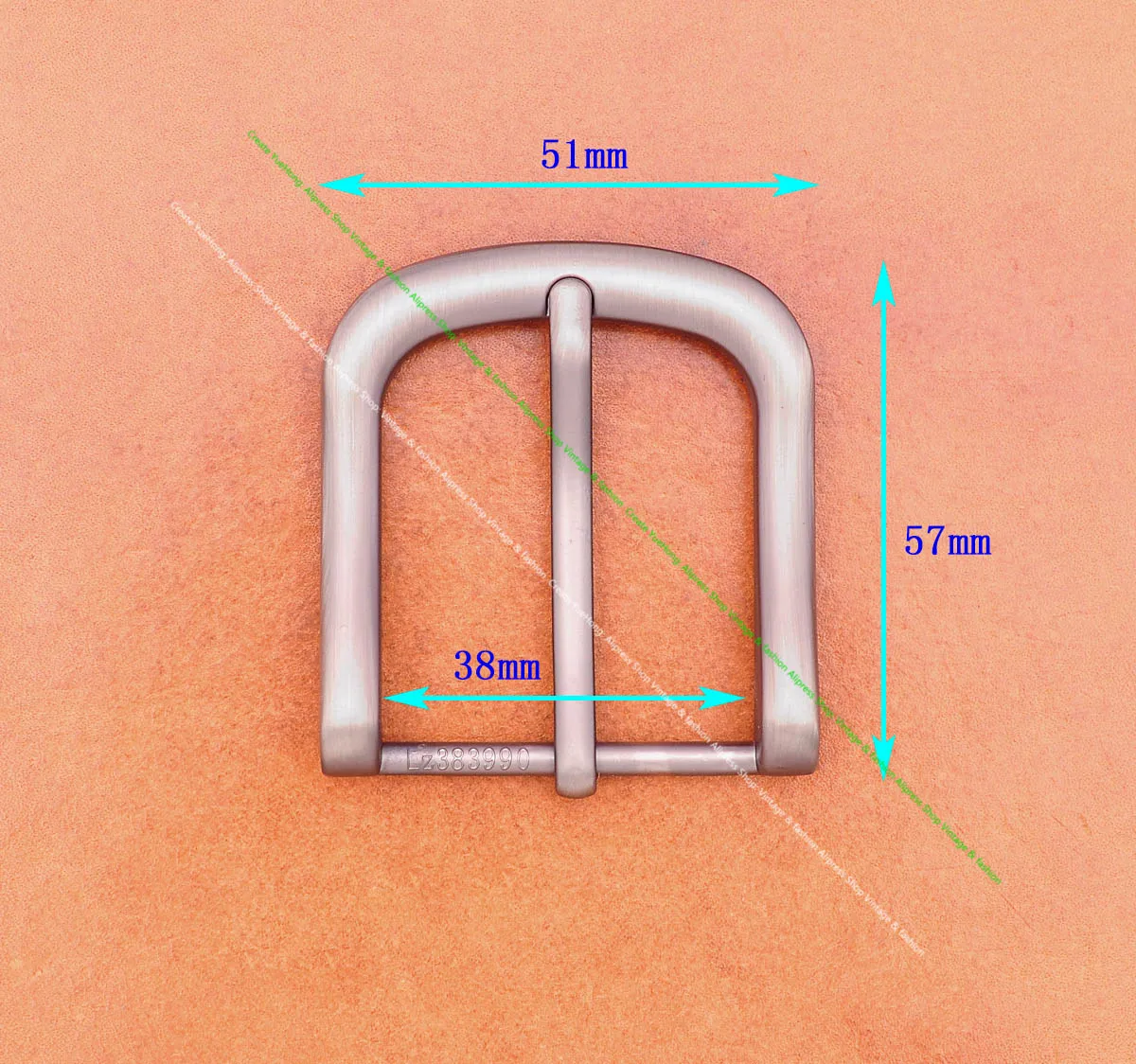 38mm Men Silver Stainless Plated Metal Round Single Prong Pin Belt ...