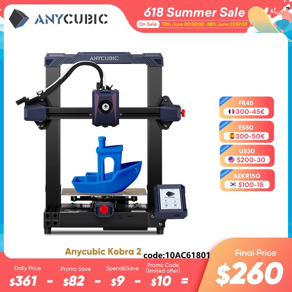 Anycubic Kobra 2 3d Printer Leviq 2.0 Auto-leveling System 250mm/s ...