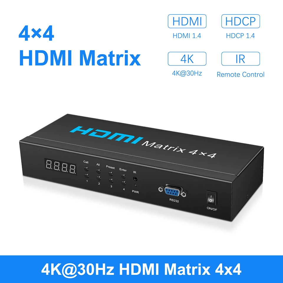 HDMI-Matrix-4x4-HDMI-Splitter-Switch-4K-HDMI-Matrix-Switcher-4-In-4-Out ...