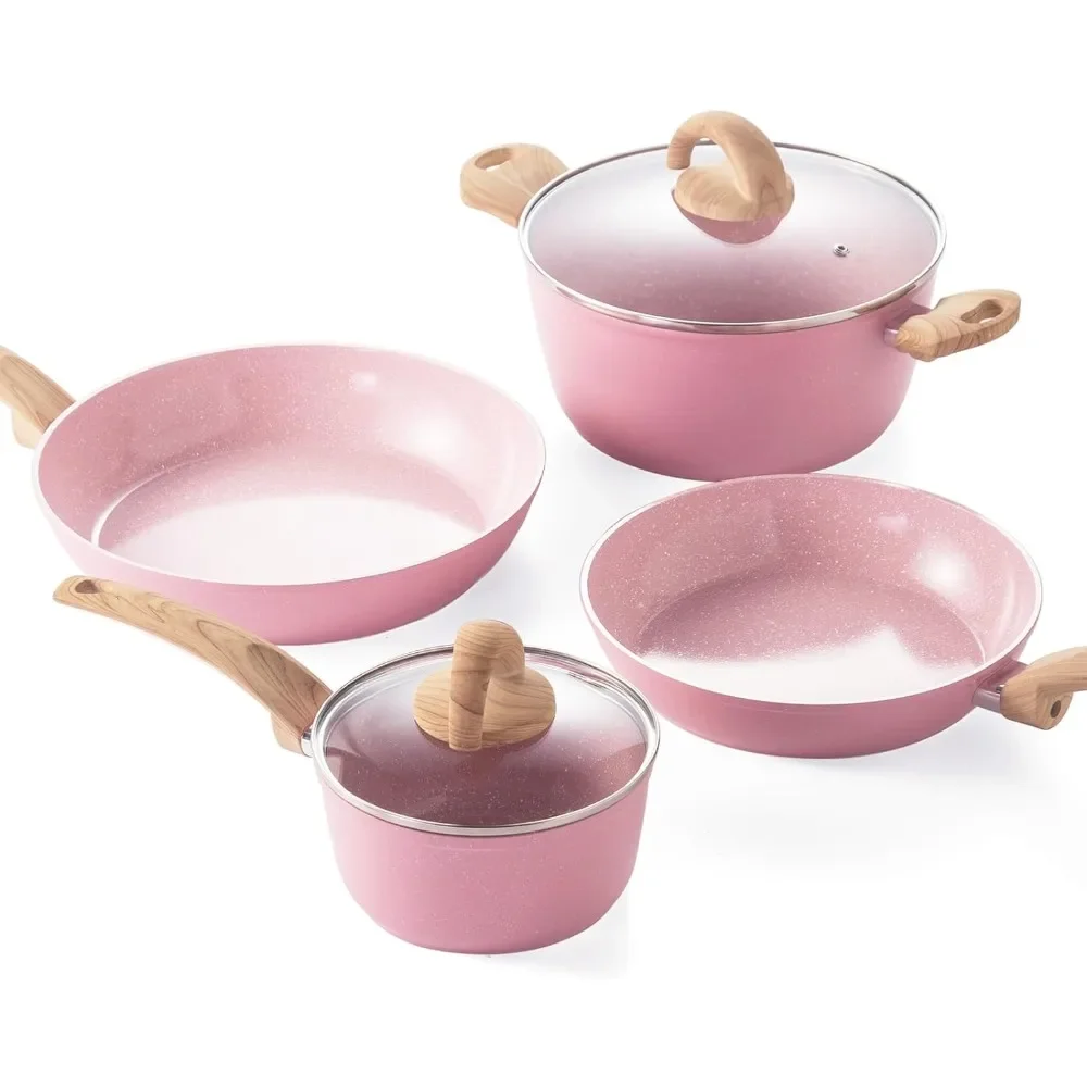 Pink-Ceramic-Cookware-Set-Kitchen-Cooking-Sets-Induction-Pot-and-Pan-w ...