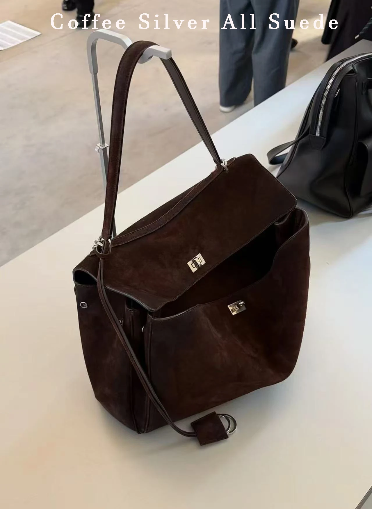 高級ブランドロデオ女性バッグ本革ブラウンスエード女性トートバッグ