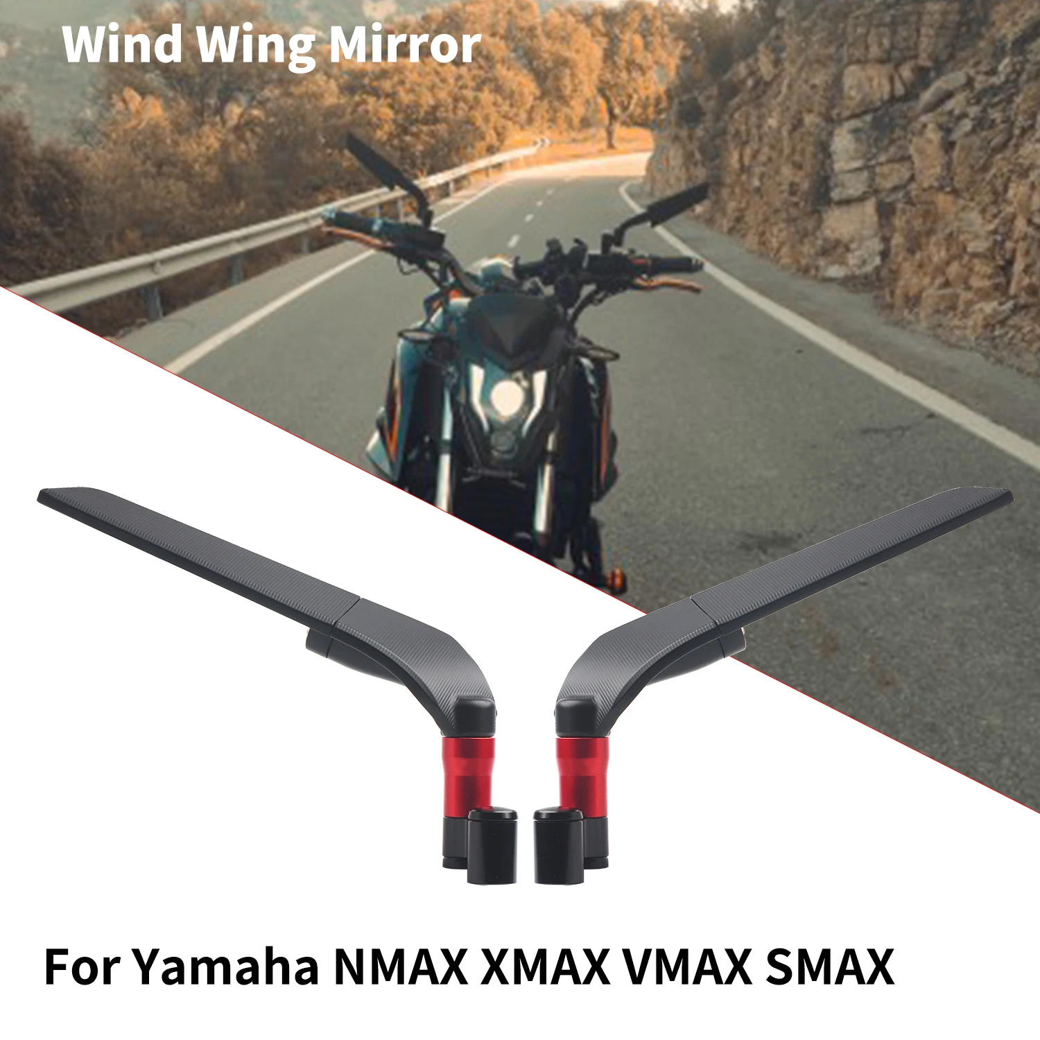 Universal Wind Wing Side Rearview para motocicleta, invertendo espelho ...