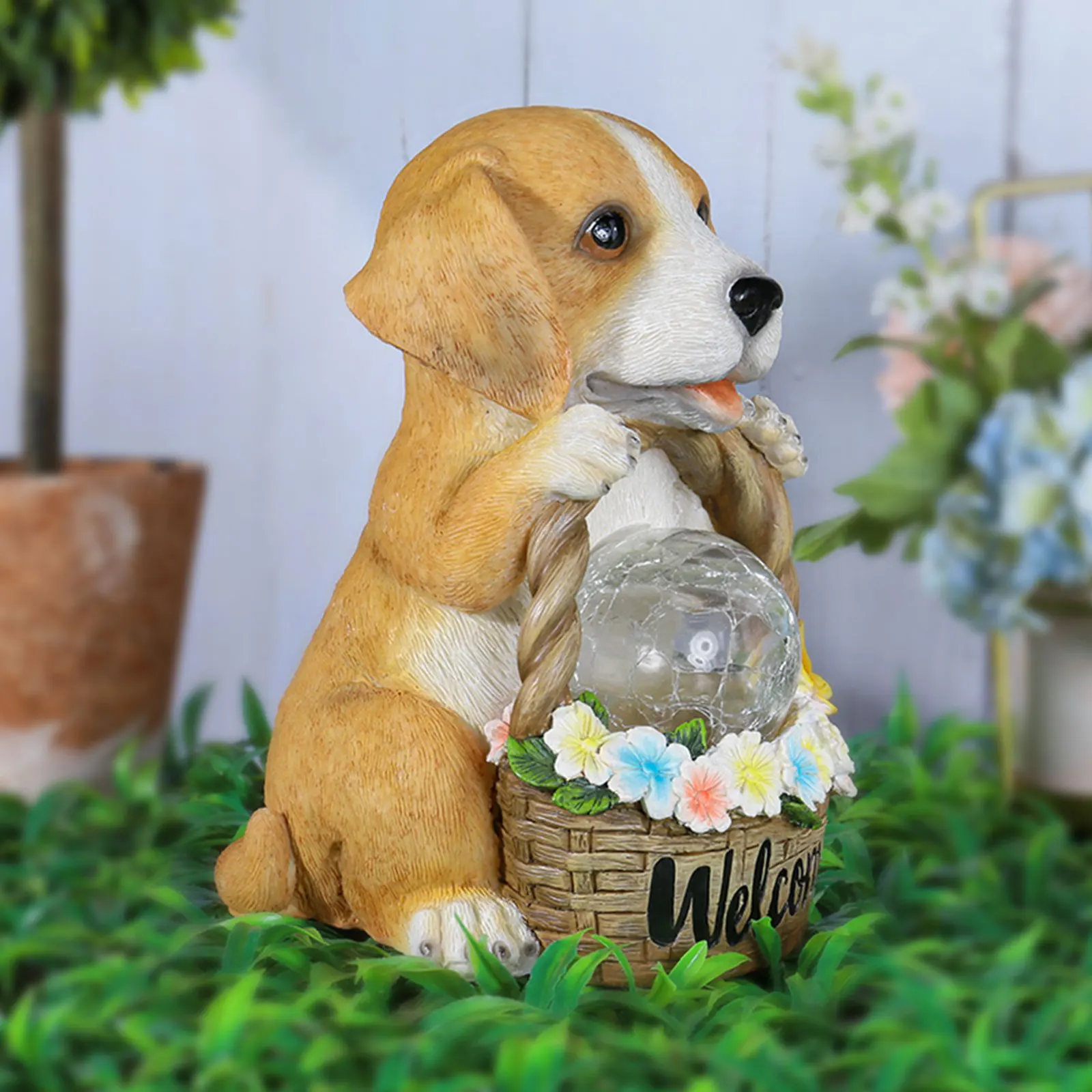 Beagle Welcome Sign Solar Lamp Ball Light - styloclubs.com