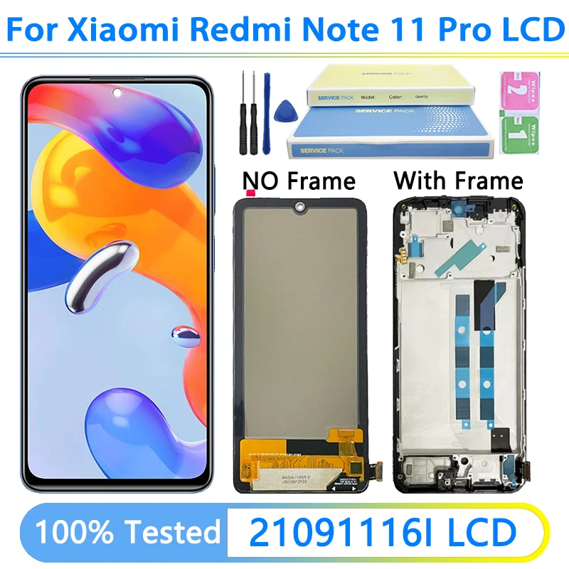 AMOLED For Xiaomi Redmi Note 11 Pro 2201116TG LCD Display Touch Screen ...