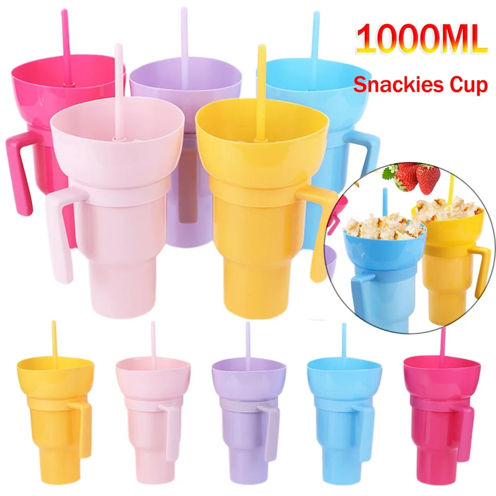 1000ml-2-In-1-Portable-Snack-Bowl-Drink-Cup-Leak-Proof-with-Straw ...