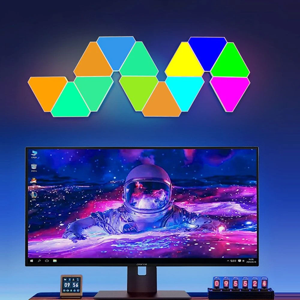 Smart Triangle RGB Gaming LED Wall WIith USB WIFI Night Light BT Voice ...