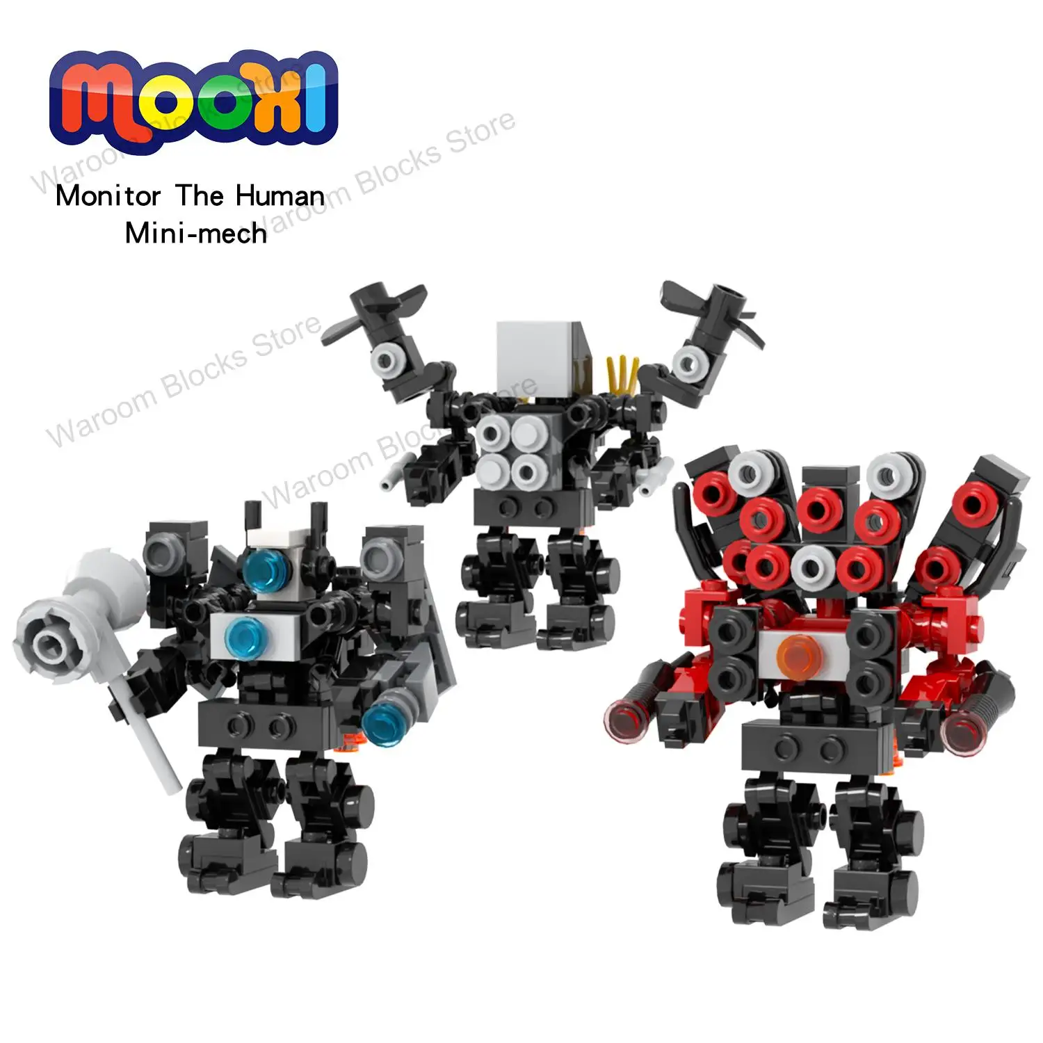 MOC1376-Skibidi-Toliet-Game-Figure-Monitor-The-Human-Mini-mech-Building ...