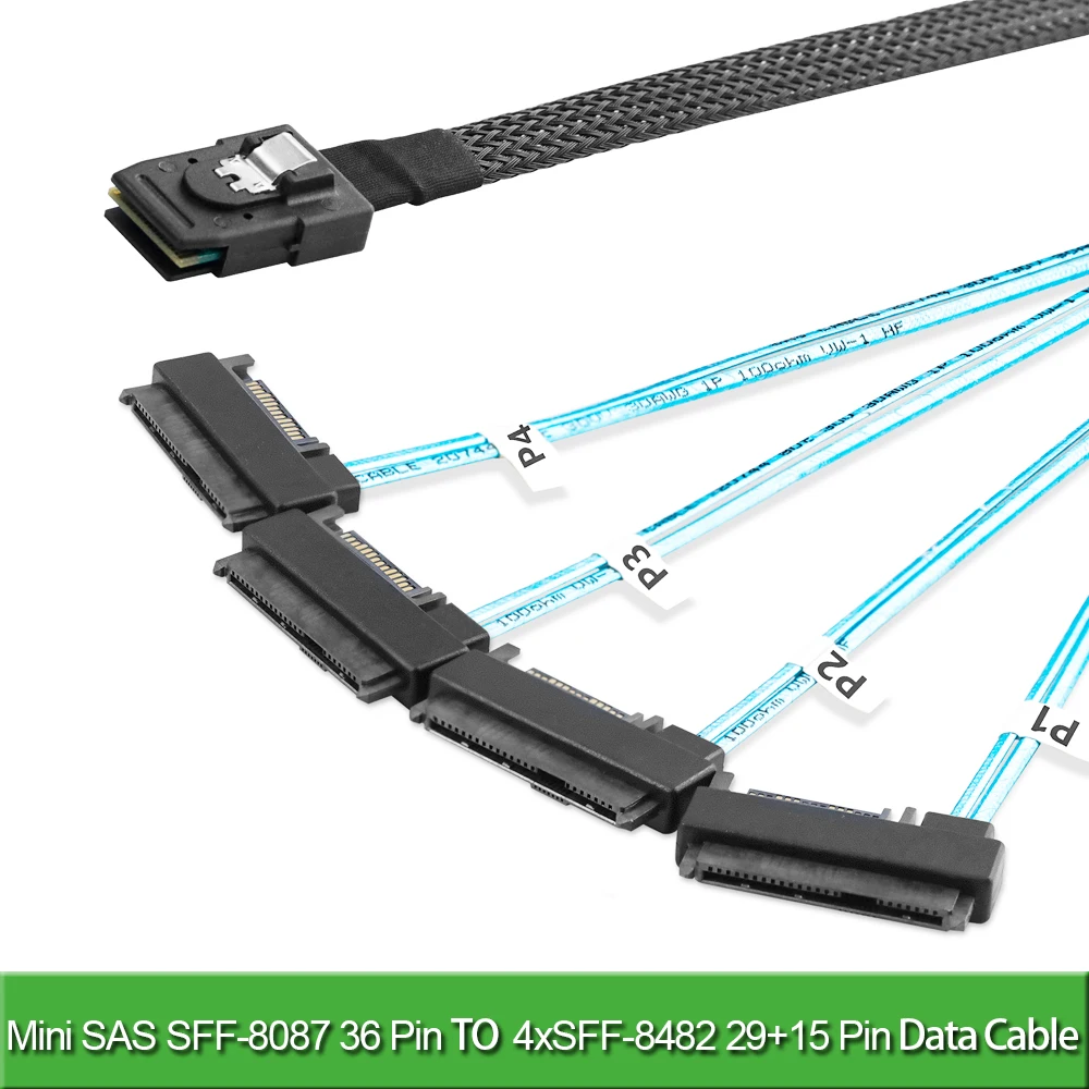 Mini-SAS-to-SAS-Cable-SFF8087-to-SAS-SFF-8087-to-SFF-8482-Connector-4X ...