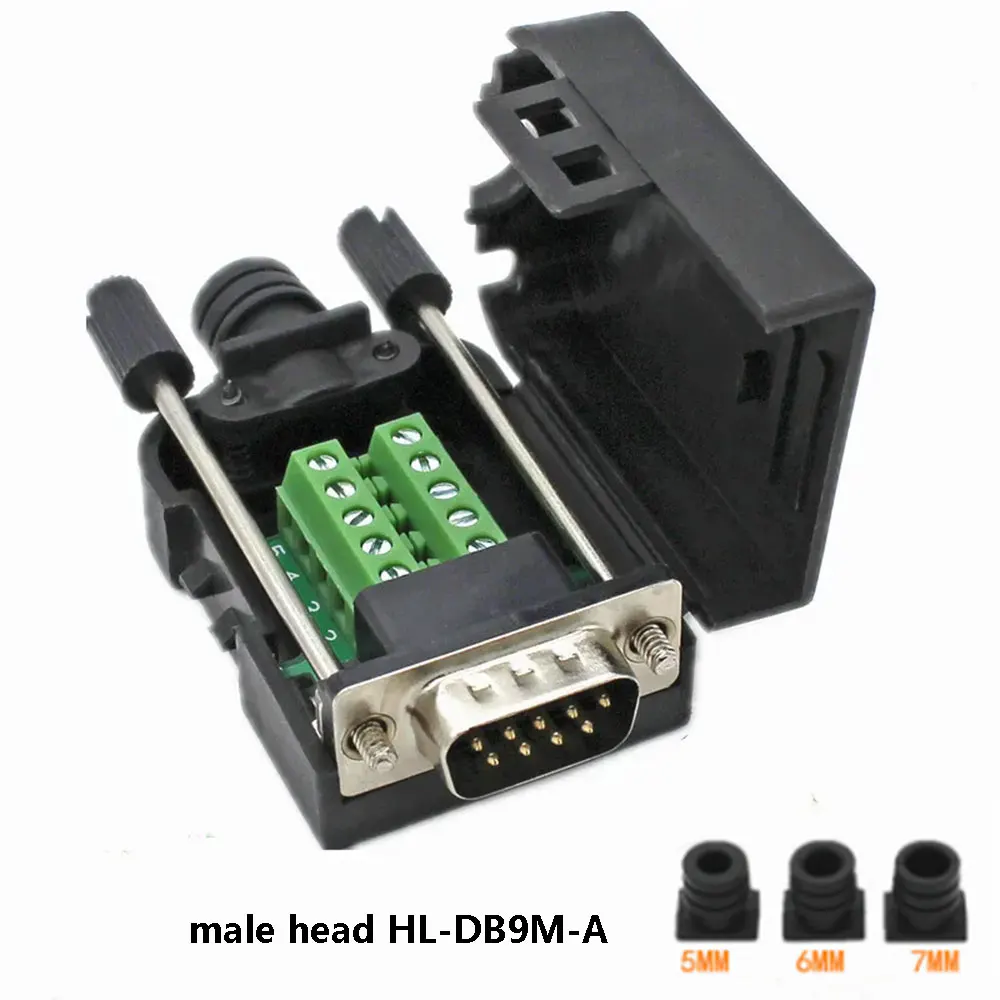 Two-Row-DB9-pin-Solderless-Connector-9P-RS232-485-Serial-Port-COM-Port ...