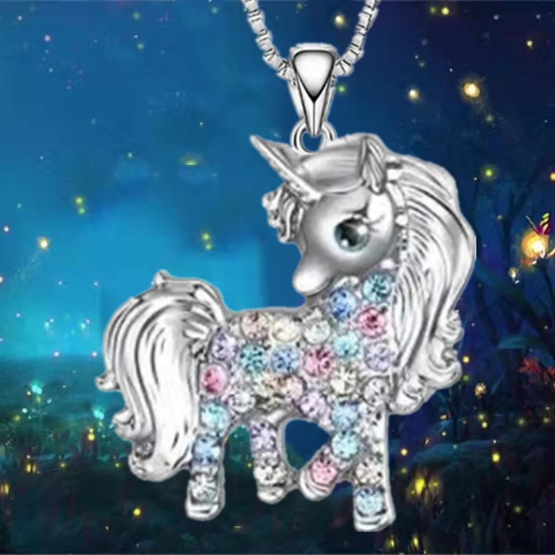 Zircon Pendant Engagement Necklaces Creative Unicorn Necklace Fashion Necklace Aliexpress