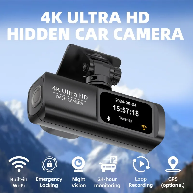 4K driving recorder high definition night vision front and rear double ...