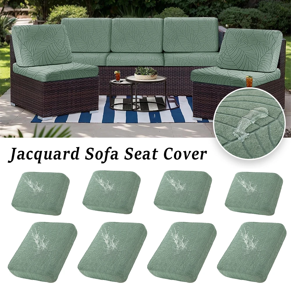 Jacquard Stretchy Sofa Covers for Garden Solid Colors Patio Sofa ...