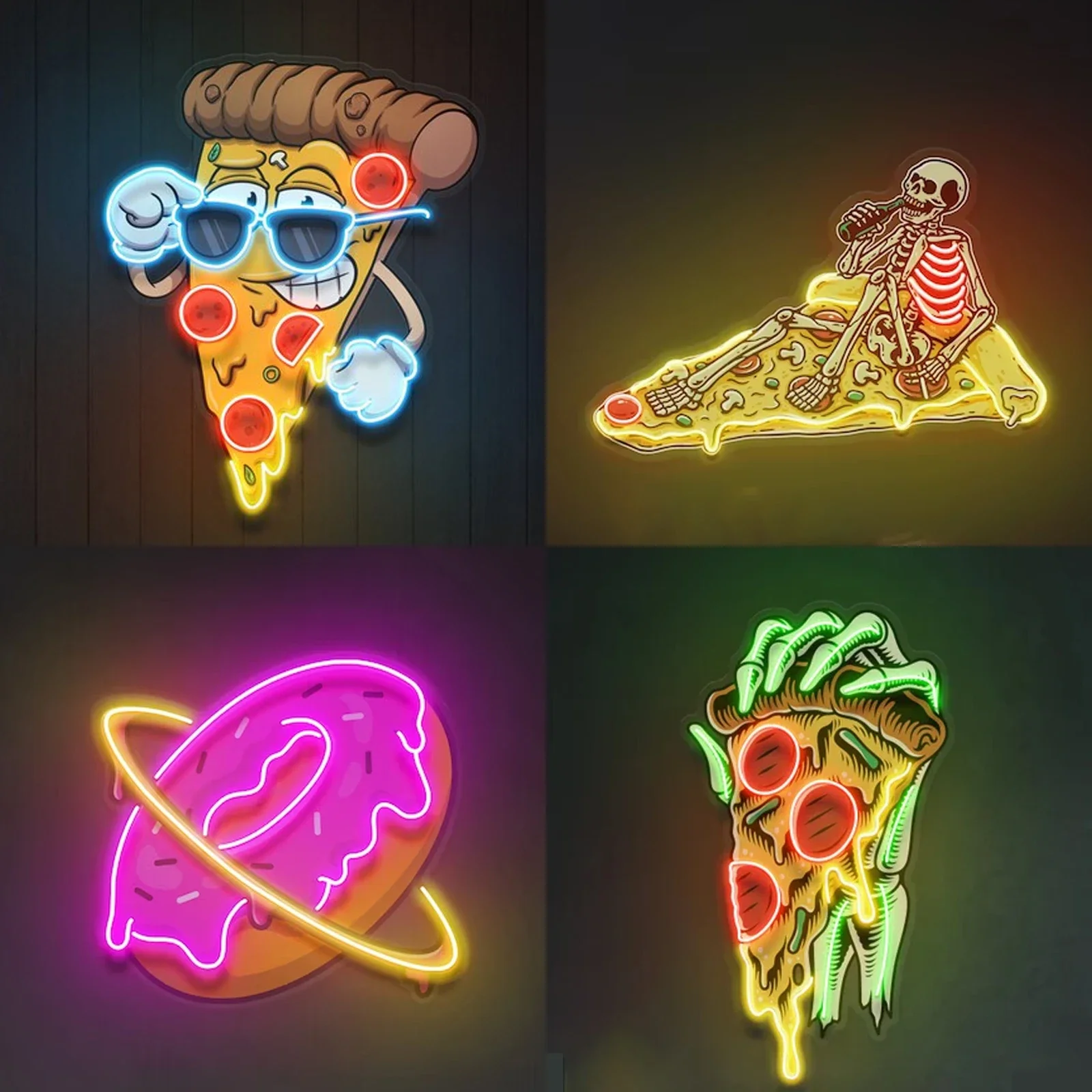 Pizza-Neon-Sign-Donut-Dimming-Lights-Art-Neon-Led-Light-Night-Lamp ...