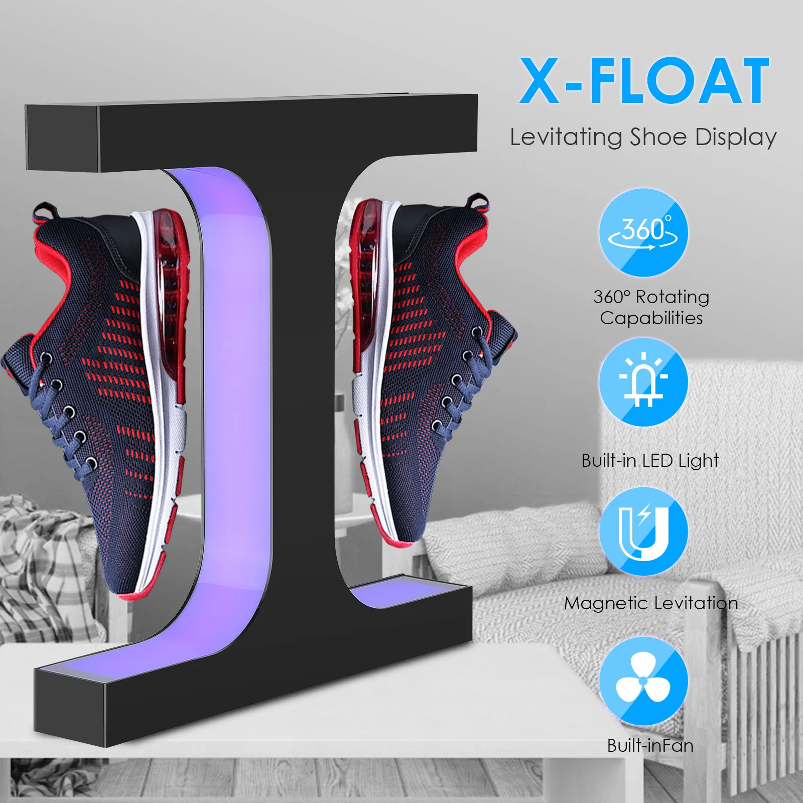 Magnetic-Levitating-Shoe-Rack-com-luzes-coloridas-Double-Headed ...