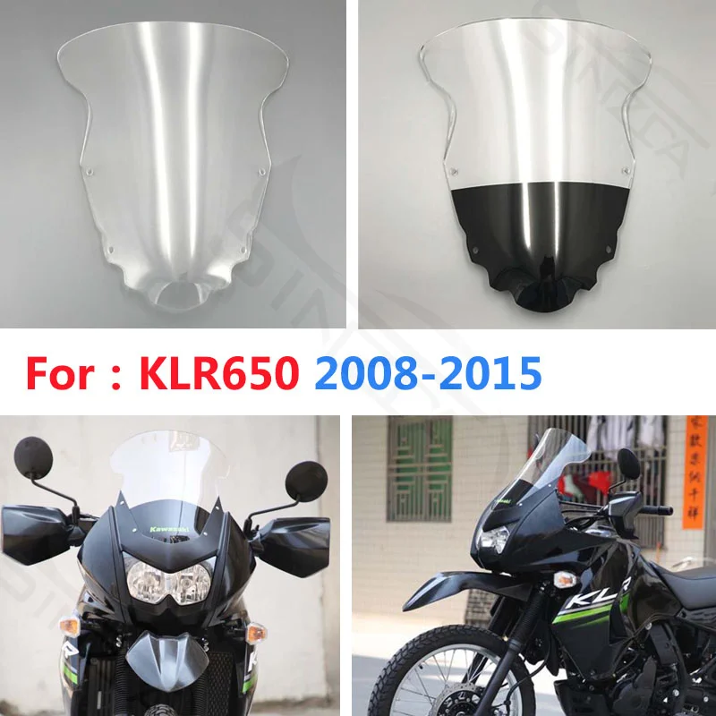 For-Kawasaki-KLR650-KLR-650-2008-2015-Motorcycle-Windshield-Windscreens ...
