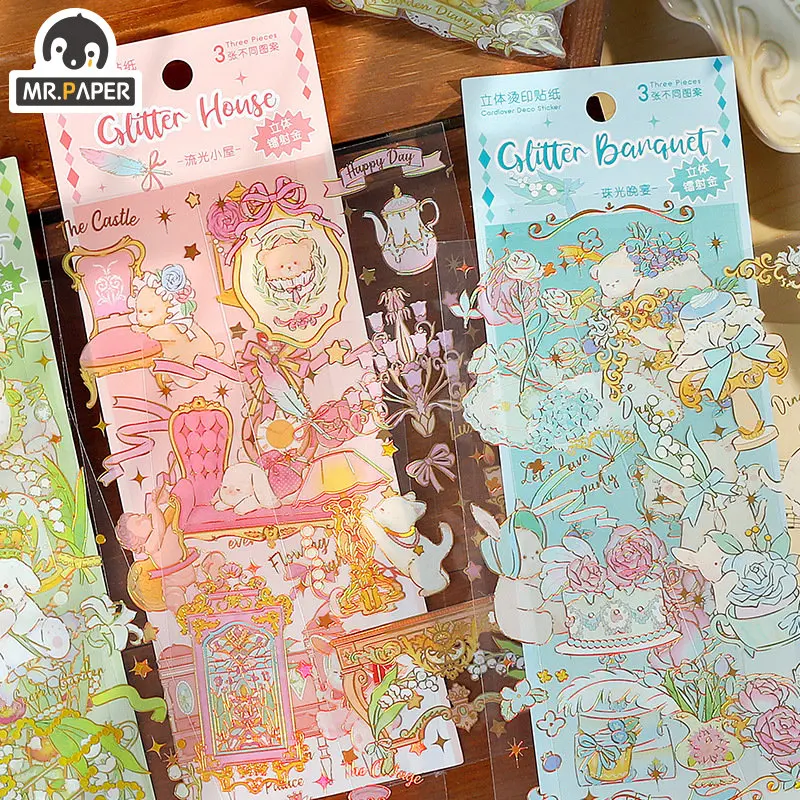 Mr-Paper-Cartoon-Cute-Stickers-Handbook-DIY-Decoration-Hot-Stamping ...