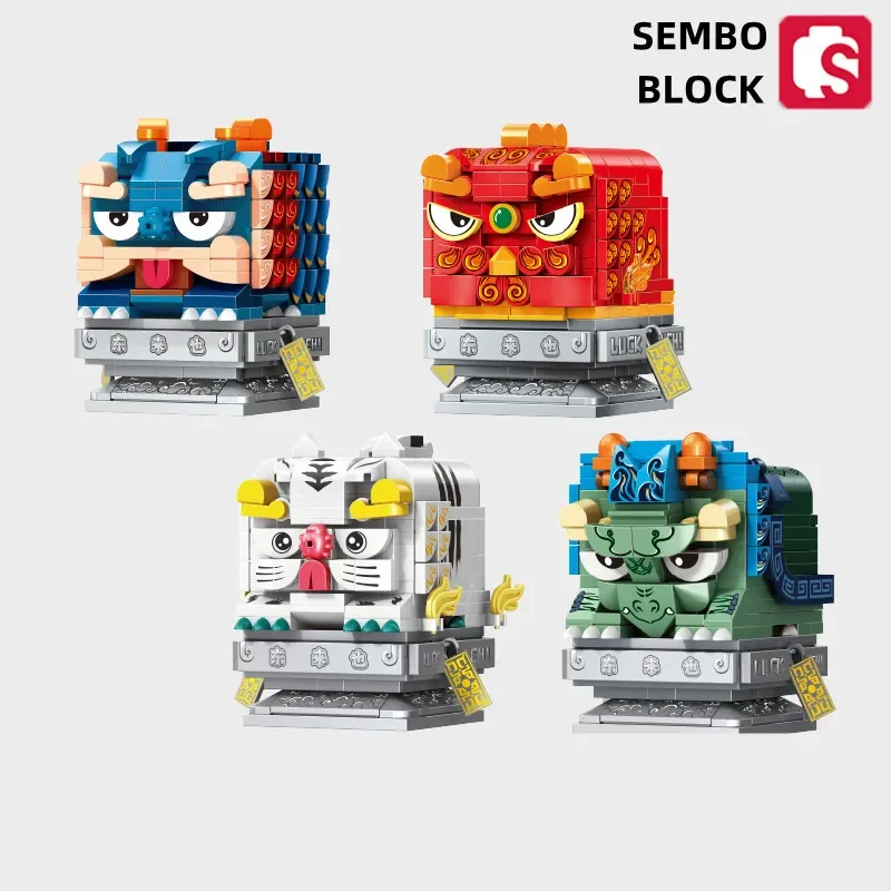 SEMBO-BLOCK-genuine-building-blocks-Azure-Dragon-ornament-Vermilion ...