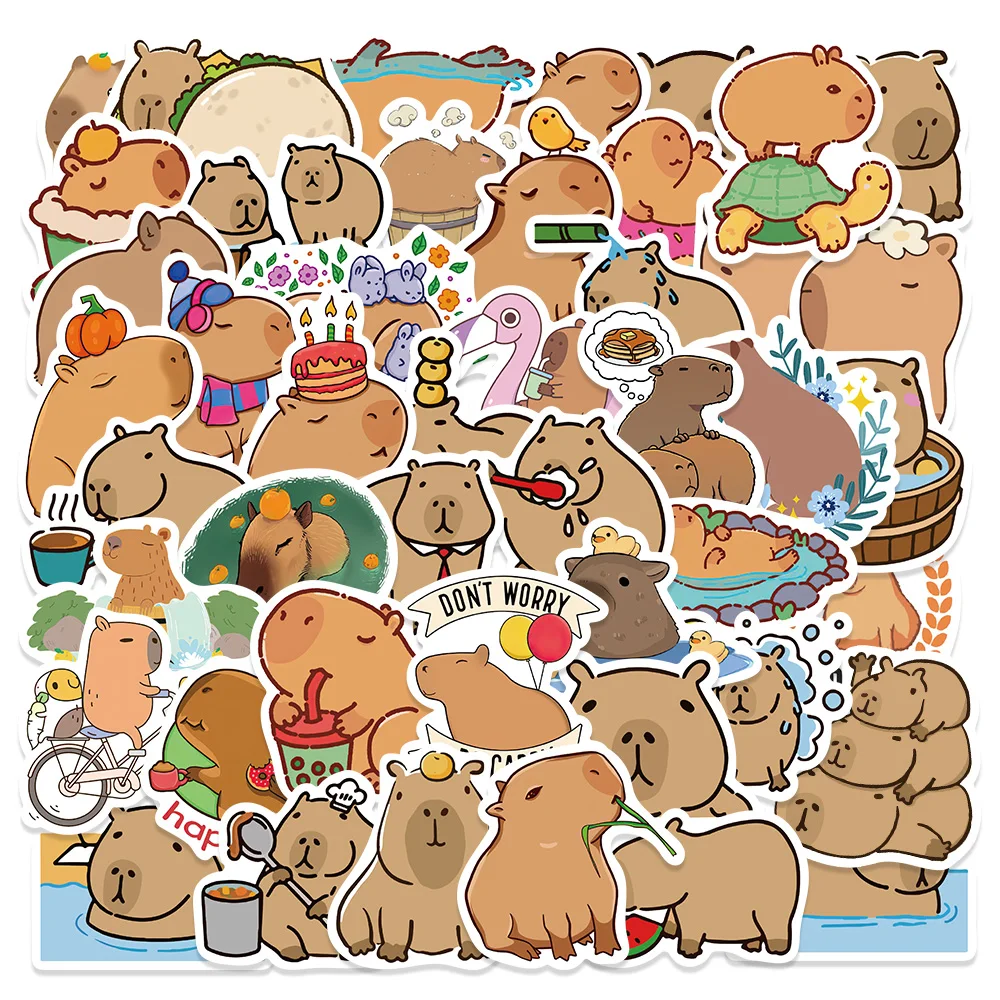 10/50Pcs Capybara Stickers Cute Brown Stickers Waterproof Stickers for ...