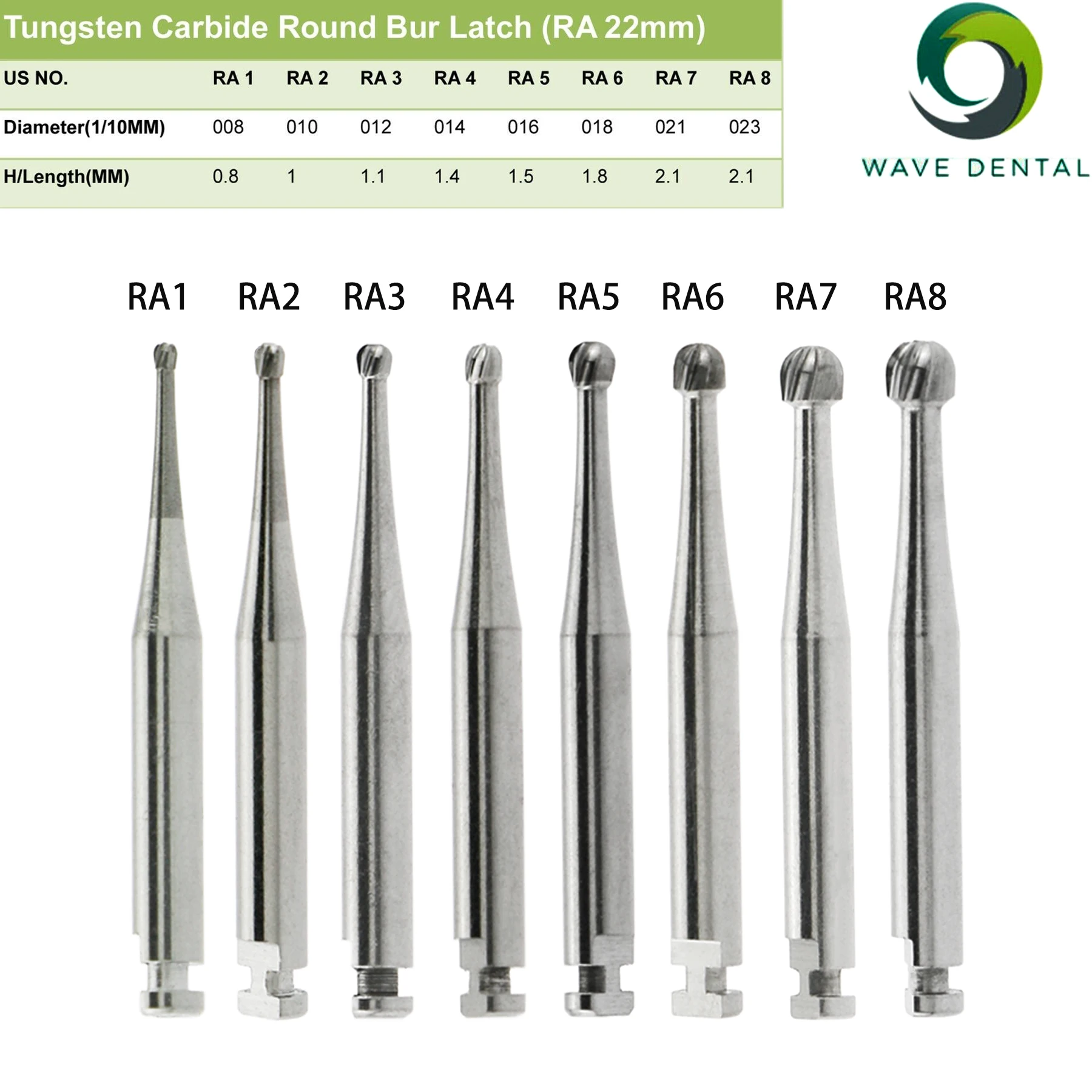 WAVE-Dental-Tungsten-Carbide-Burs-Low-Speed-Metal-Round-RA-Series-For ...