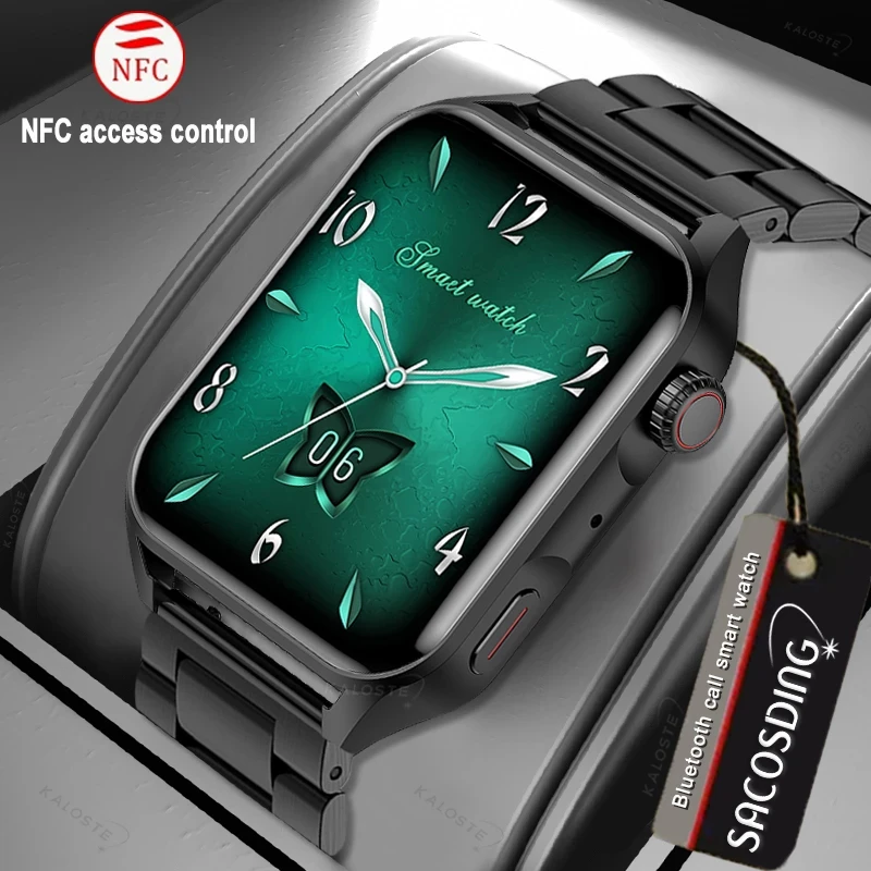 NFC Smart Watch Men AMOLED HD Screen Always display the time Bluetooth Call IP68 Waterproof ...