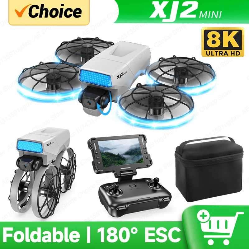 XJ2 Mini Drone 8K Profissional Dobrável Motor Brushless