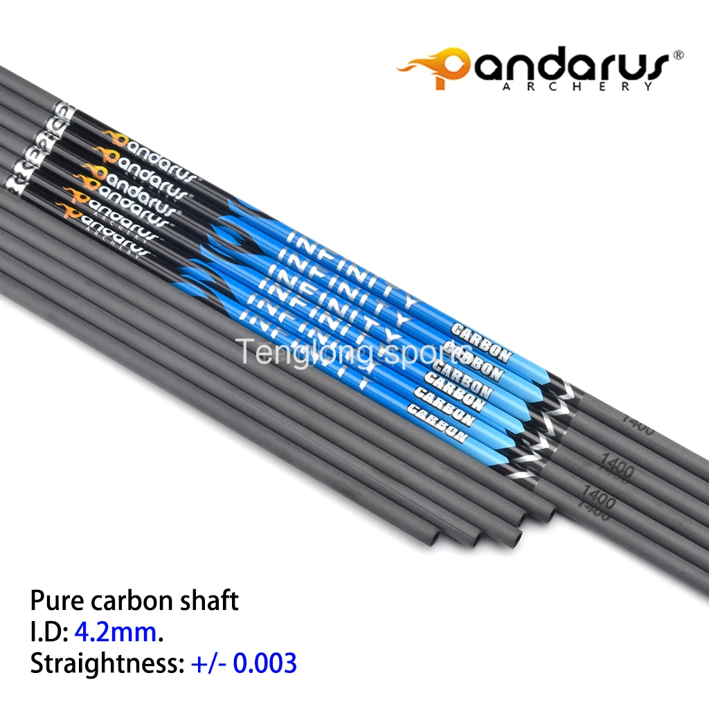 4.2mm Archery Carbon Arrow Shaft 30in Straightness 0.003 Spine 400/500 ...