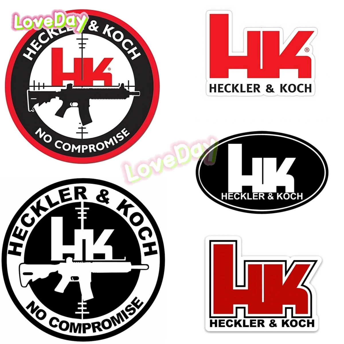 HK HECKLER & KOCH Logo Vinyl Die-Cut Stickers Outdoor Club Decal Car ...