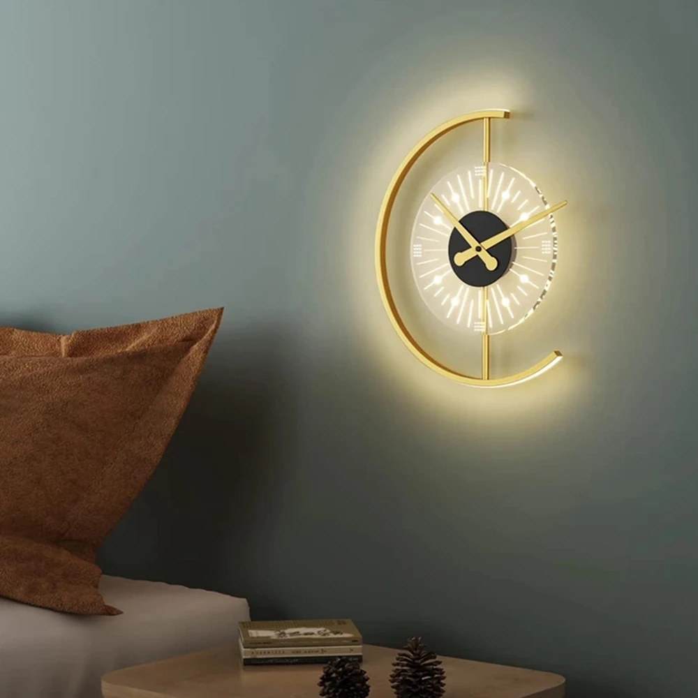 Modern-Minimalist-saat-ile-LED-duvar-lamba-yatak-odas-yemek-odas ...