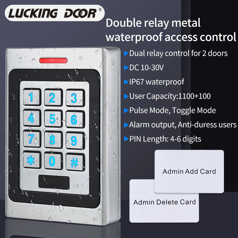 Standalone-Access-Control-Double-Door-Keypad-2-Relays-Control-2-Doors ...