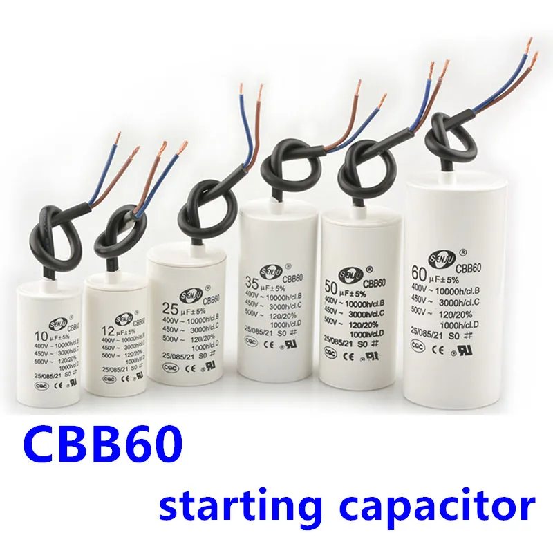Motor Run Capacitors CBB60 450V AC Starting Capacitor 5% 3/4/5/6/8/10 ...