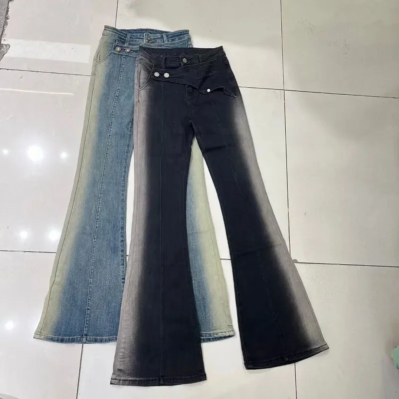 2023-Fashion-Simple-Commuting-Korean-Edition-Versatile-Micro-Ra-Jeans ...