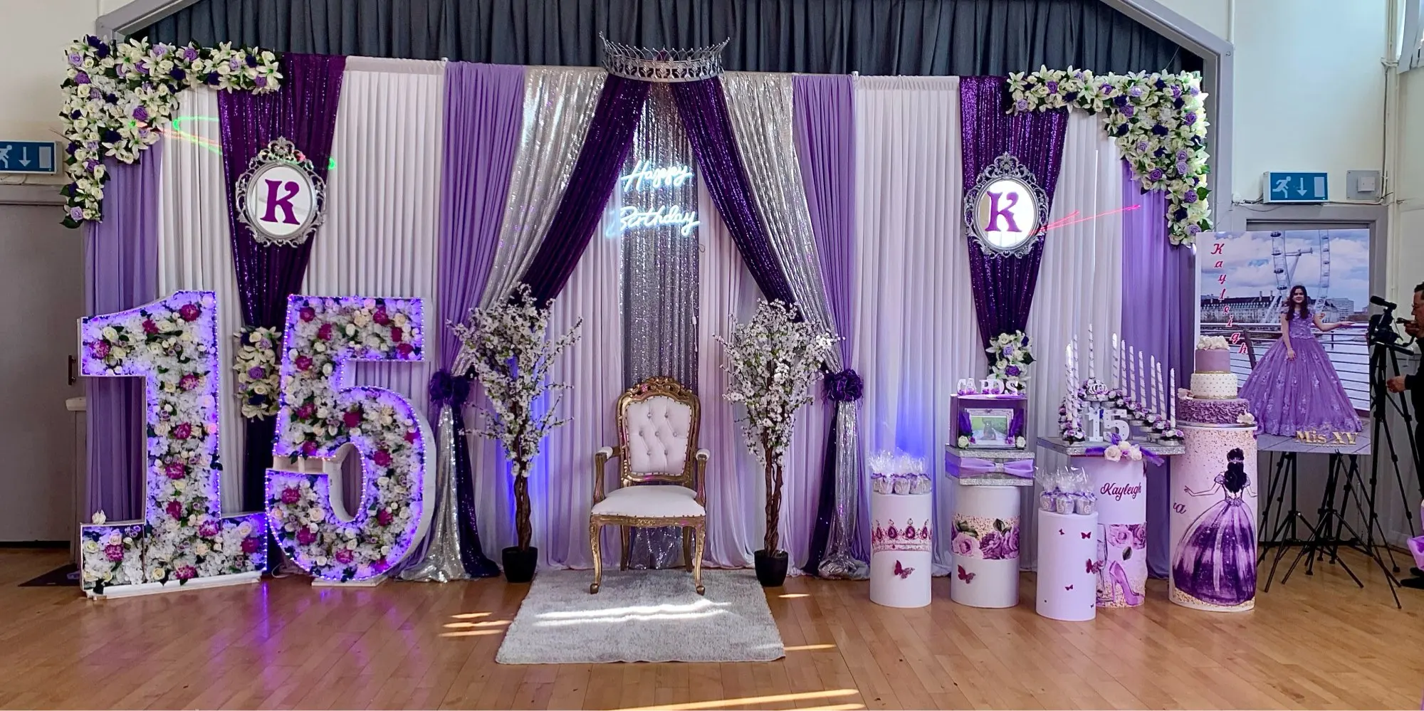 Purple Decorations For Quinceanera