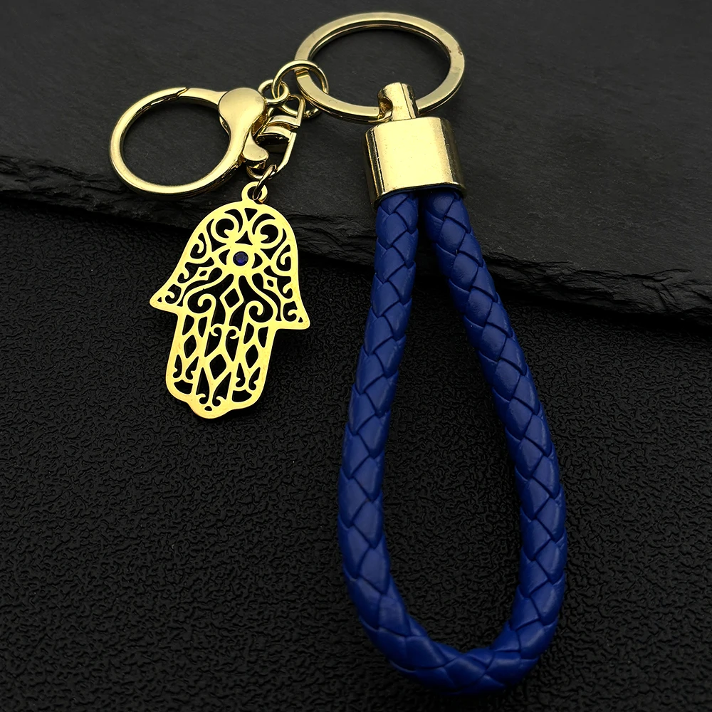 Vintage Arabic Hamsa Hand Pendant Key Chain for Women Men Stainless ...