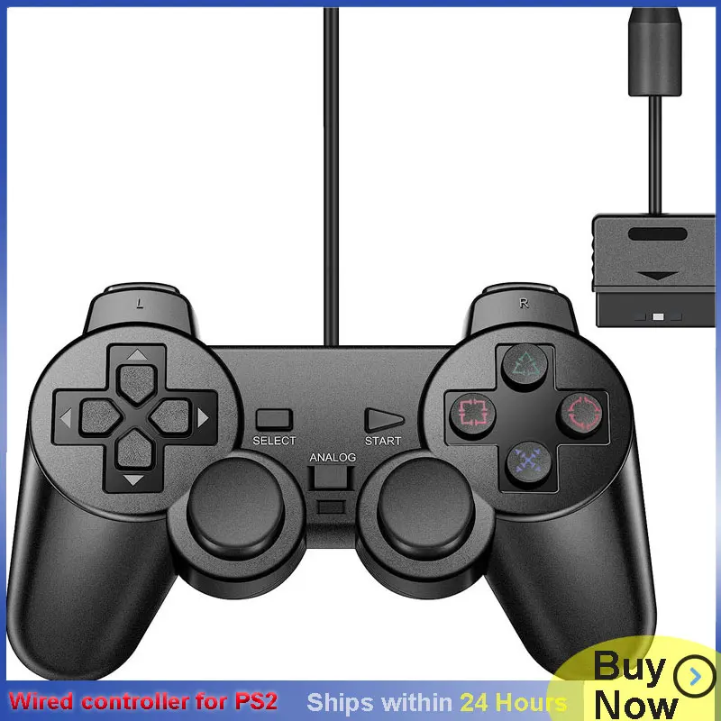 Mando-con-cable-para-PS2-Joystick-para-Playstation-2-Joypad-de-doble ...
