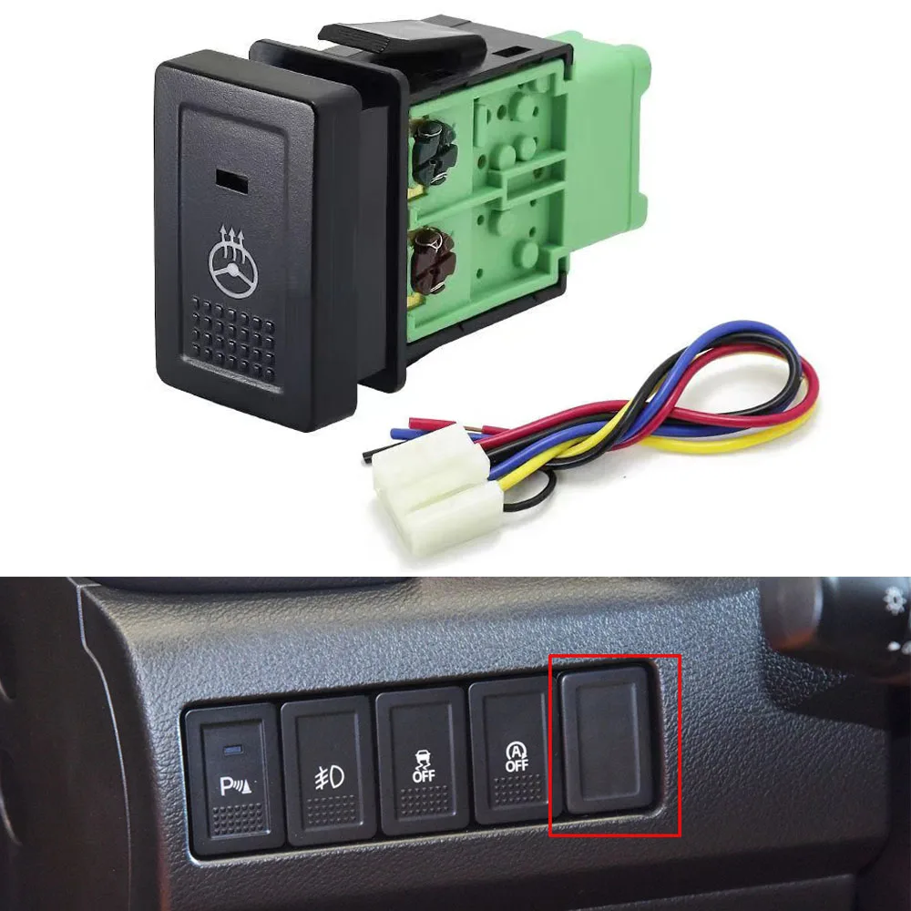 Car LED Steering Wheel Heated Switch Heating Button With Wire for ...