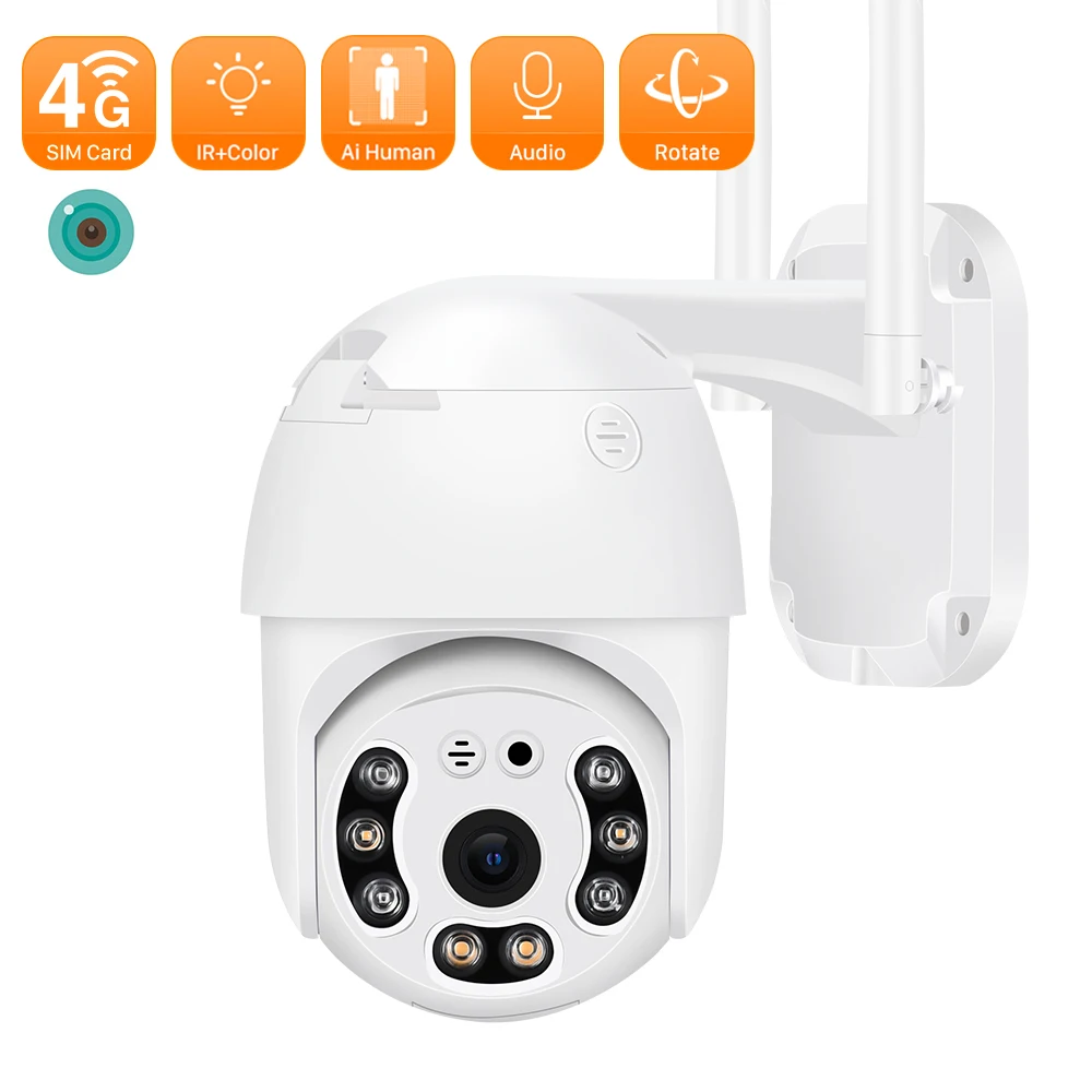 4G SIM Card Camera Smart Home Outdoor Wireless WIFI Camera 4x Digital ...