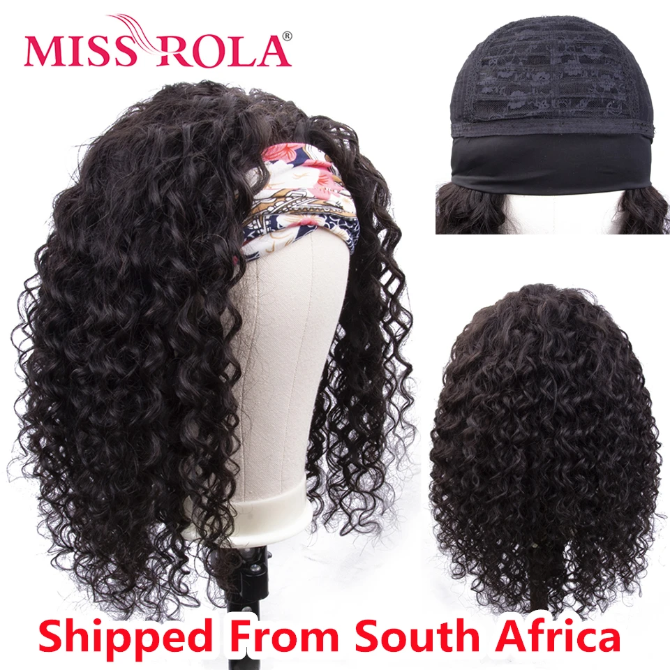 Miss Rola Brazilian Deep Wave Headband Human Hair Wigs 100% Human Hair ...