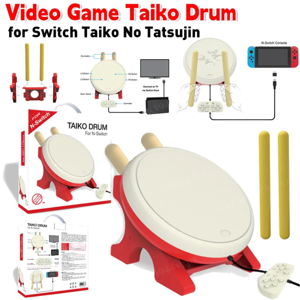 Taiko-Game-Controller-e-Drum-Sticks-para-Nintendo-Switch-Taiko-No ...
