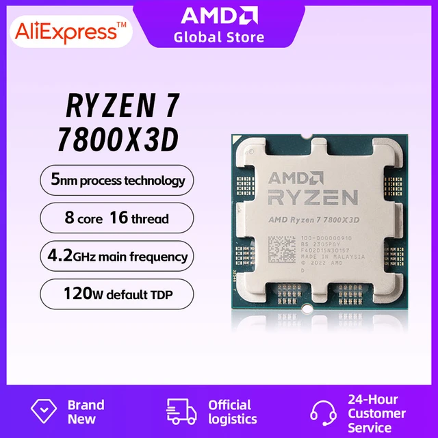 NEW AMD Ryzen 7800X3D R7 7800X3D GHz 8-Core 16-Thread CPU, 47% OFF