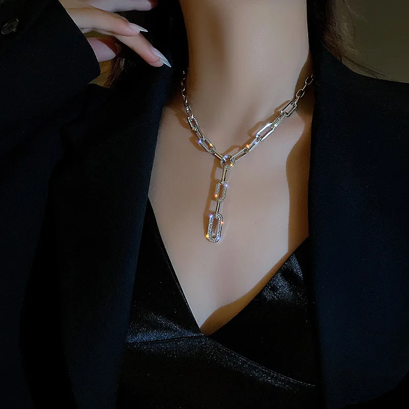 Korean-Long-Metal-Chain-Around-The-Neck-Design-Hip-Hop-Clavicle-Chain ...