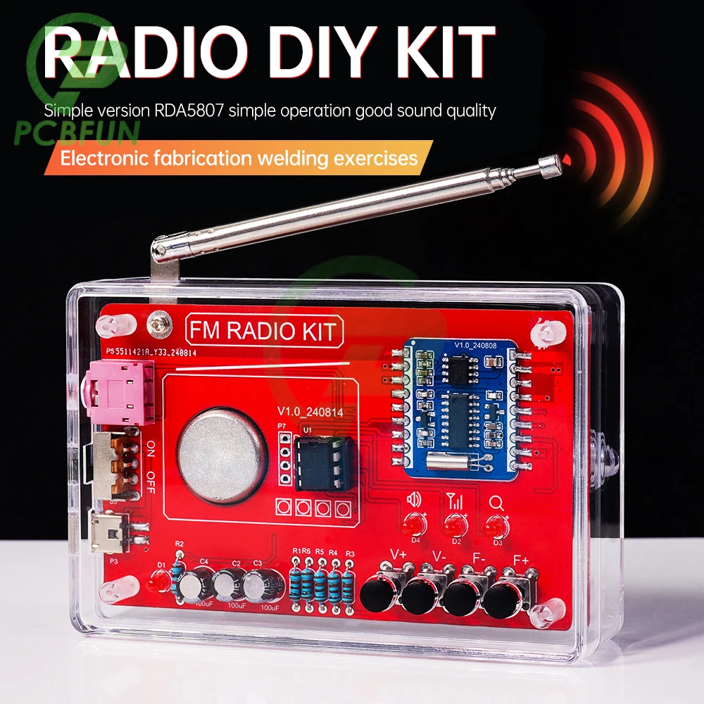 DIY-FM-Radio-Electronic-Kit-Adjustable-Frequency-150Hz-20KHz-Digital ...