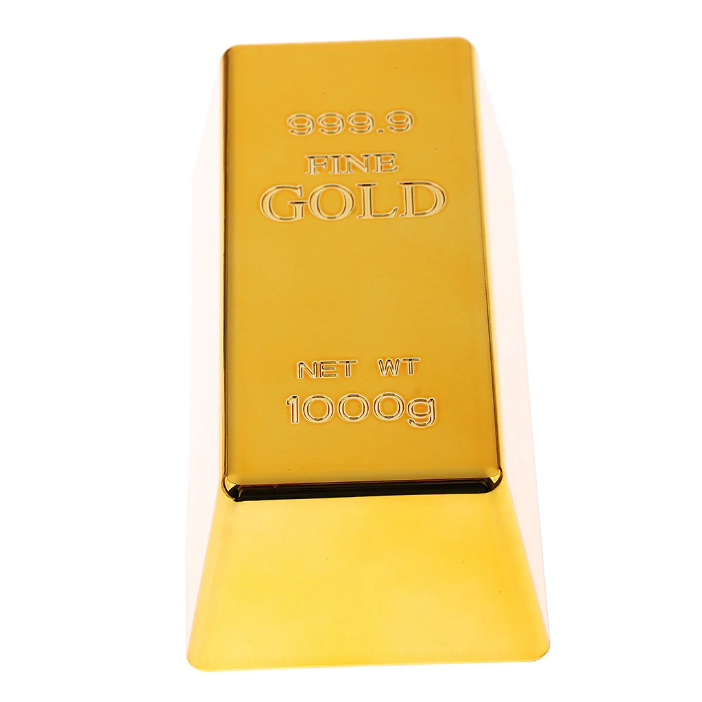 1pcs 1kg Prop Gold Brick Decorative Gold Block Fake Gold Bar Bullion ...
