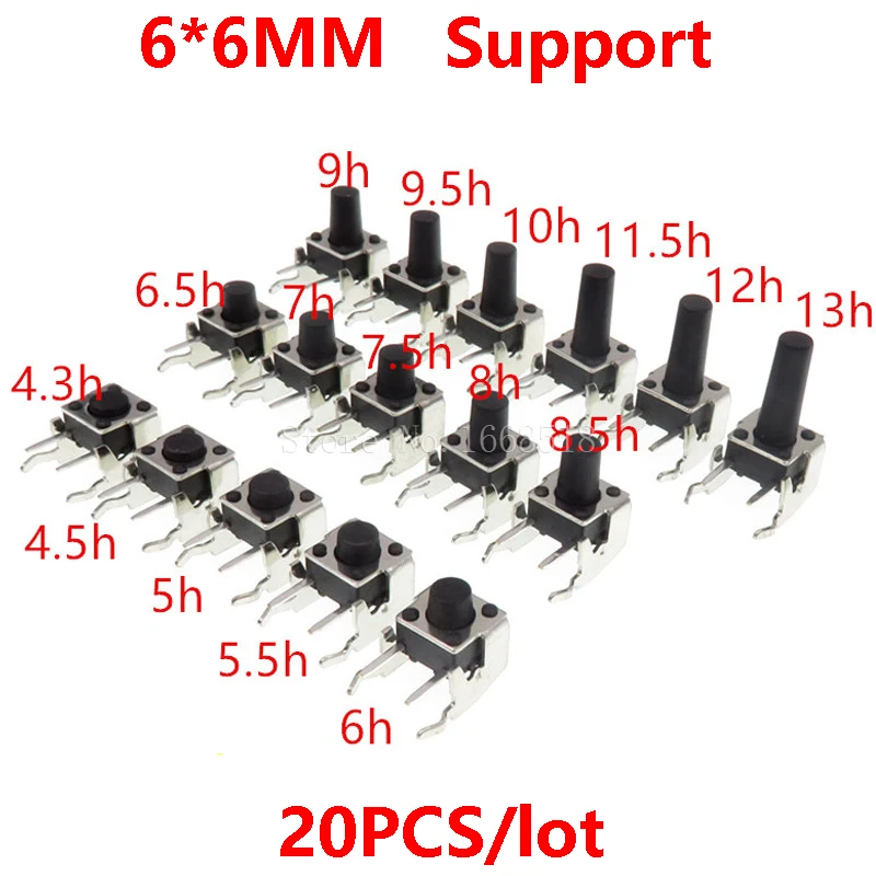 20PCS-Lot-6x6mm-Panel-PCB-Momentary-Tactile-Tact-Mini-Switch-6-6-4-3-5 ...