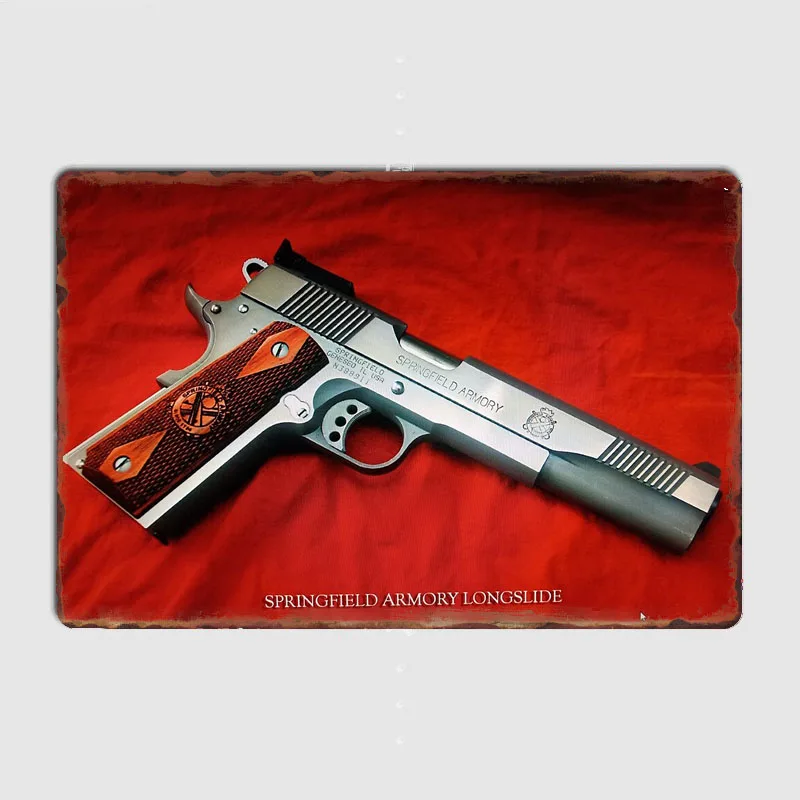 Gun-Handgun-Military-Pistol-Metal-Sign-Poster-Garage-Living-Room-Cinema ...