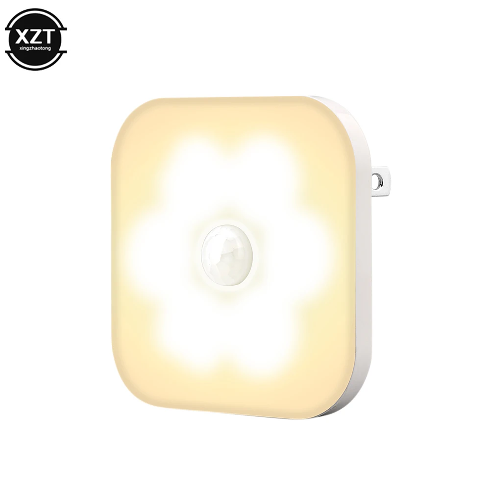 New Motion Sensor LED Night Lights EU Plug Dimmable Cabinet Light For ...