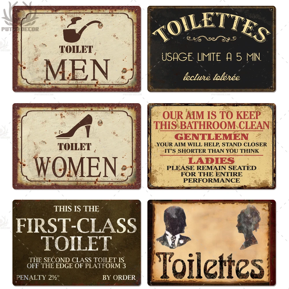 Vintage Toilet Signs