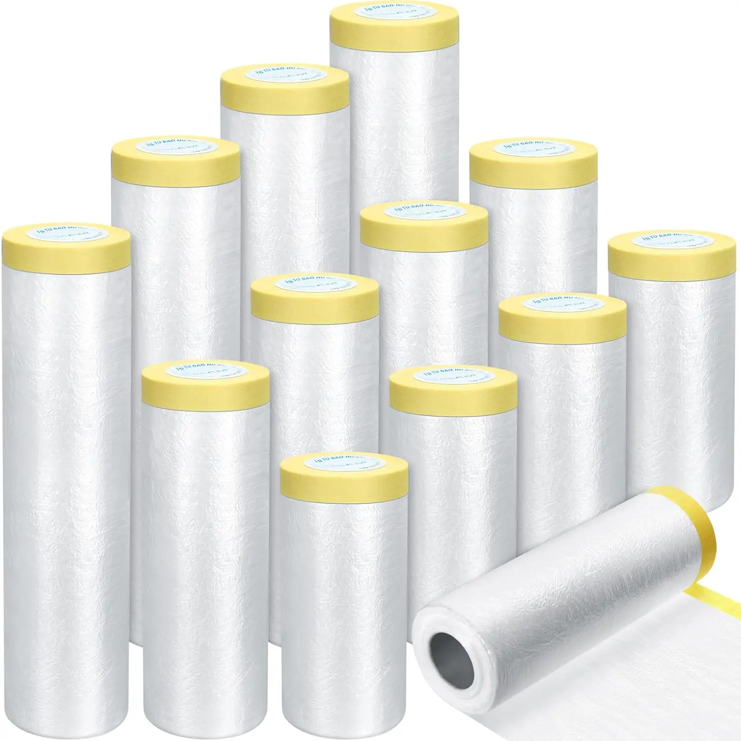 Pre-Taped-Masking-Film-Protection-PE-Covering-Cloth-Tape-for-Spray ...