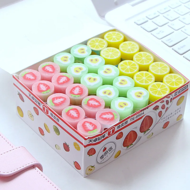 Creative Fruit Erasers Cartoon Cute Erasers Children Gift School ...