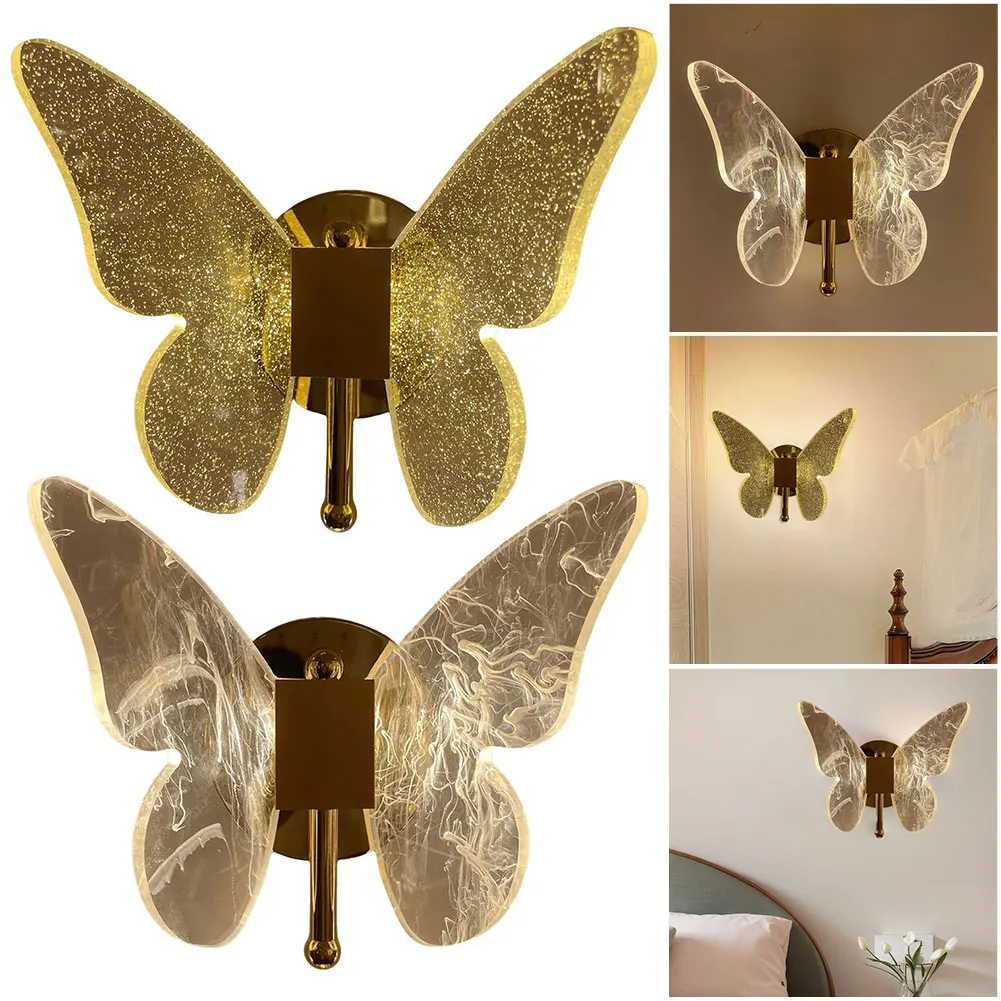 Acrylic-Butterfly-LED-Wall-Sconce-Dimmable-Ceiling-Lamp-Wall-Light ...