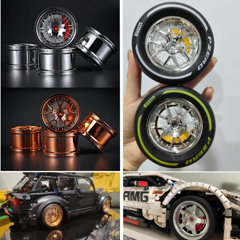 Technology-Silver-Golden-BBSs-Plating-Wheel-Hub-Compatible-LEGO-CADA ...